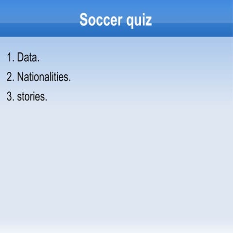 Soccer quiz | ODP
