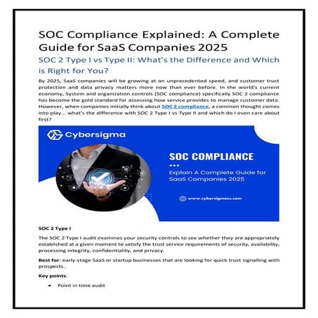 SOC Compliance Explained: A Complete Guide for SaaS Companies 2025 | PDF