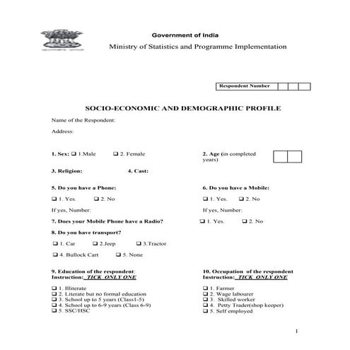 Socio Economic Survey | PDF