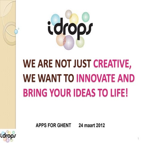 AppsForGhent iDROPS Sociaal Innovatie LAB | PPT