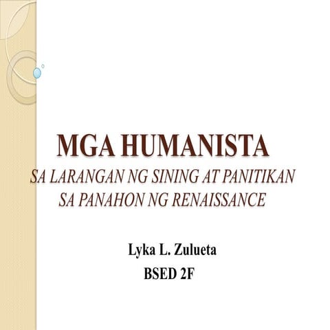 Sining sa Renaissance Period | PPTX