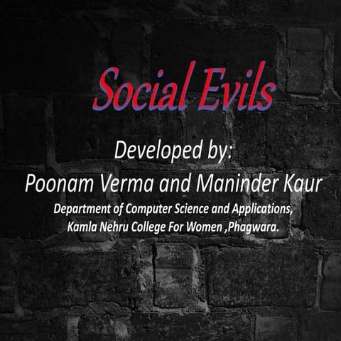 social evils in india | PPTX
