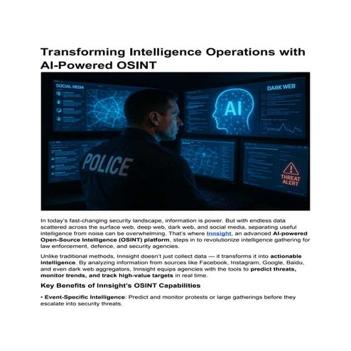 Understanding Multi-Source Intelligence: ELINT, IMINT, OSINT, HUMINT and Beyond | PDF