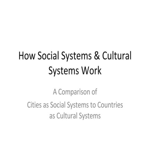 Social And Cultural Systems | PPT