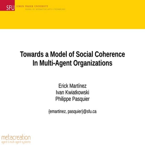 Towards a Model of Social Coherence in Multi-Agent Organizations | PDF