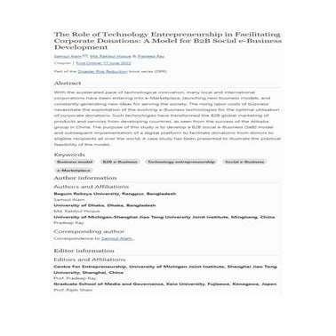 The Role of Technology Entrepreneurship in Facilitating Corporate ...