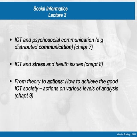 Social Informatics Lecture 3 Selection Salzburg 2008 Ppt