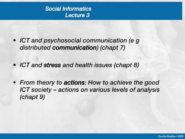 Social Informatics Lecture 3 Selection Salzburg 2008 Ppt
