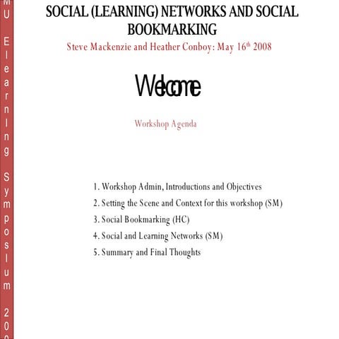 Social Learning Networks and Social Bookmarking | PPT