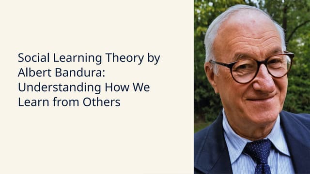 Social learning theory (Albert Bandura) | PPT | Science