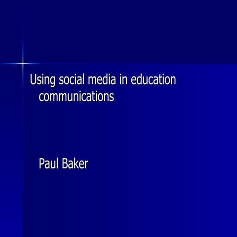 Social media for education communications | PPT | Social Networking ...