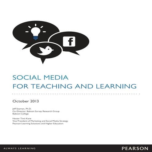 SOCIAL MEDIA FOR TEACHING AND LEARNING | PDF
