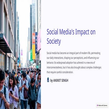 Social Medias Impact on Society.pptx.... | PPTX