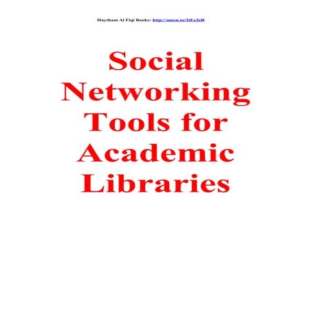 Social Networking Tools for Academic Libraries | PDF