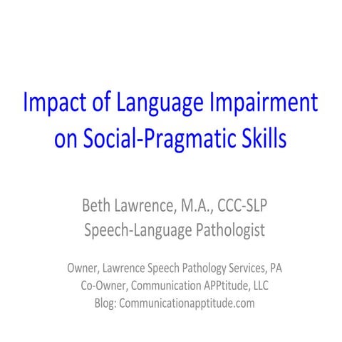 Social Pragmatics and Language | PPT