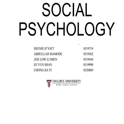 Social psychology project 3(fnbe0814) | PDF