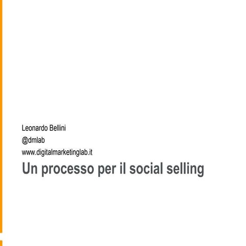 Il processo di social selling in 8 punti | PPT | Social Networking ...