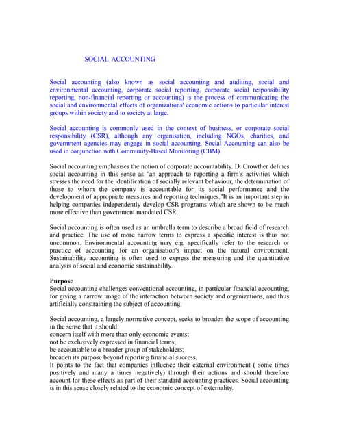 Social accounting | PPTX