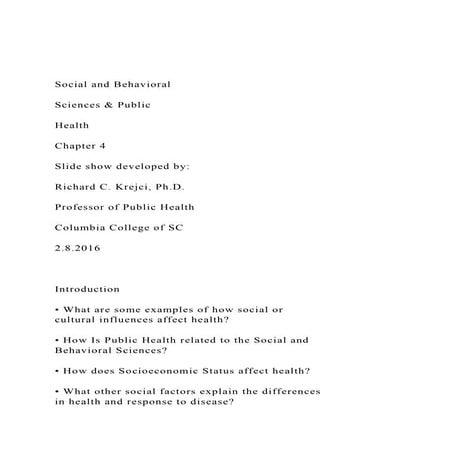 Social aspects of health and illness | PPT