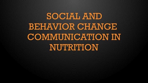 Behaviour change communication | PPT