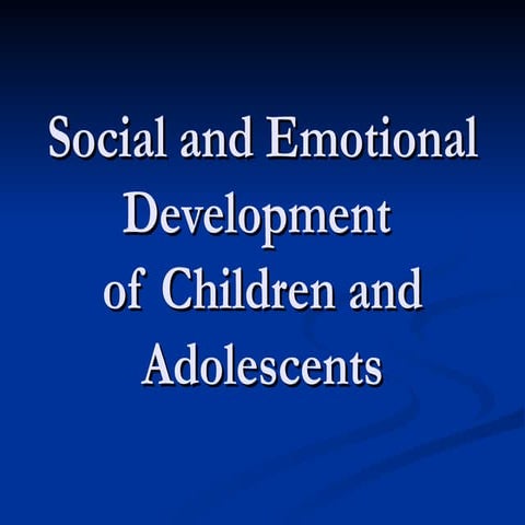 Social and emotional development | PPT