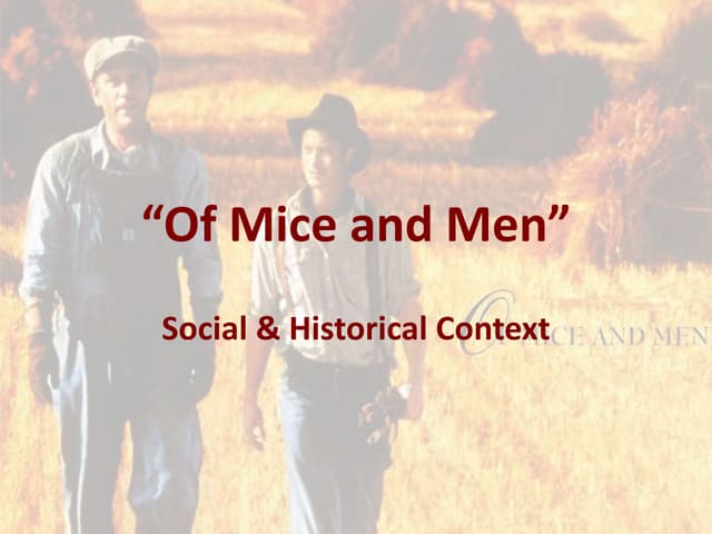 Background and Overview - Of Mice and Men | PPTX