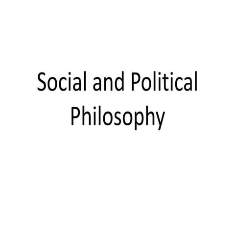 Social and political philosophy lesson 1 | PPTX