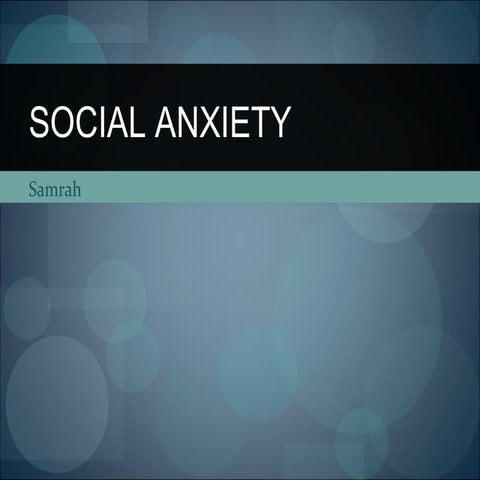 Social anxiety | PPT