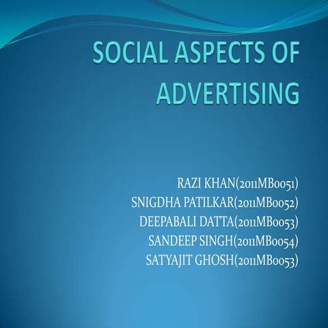 Social aspects of advertising | PPTX