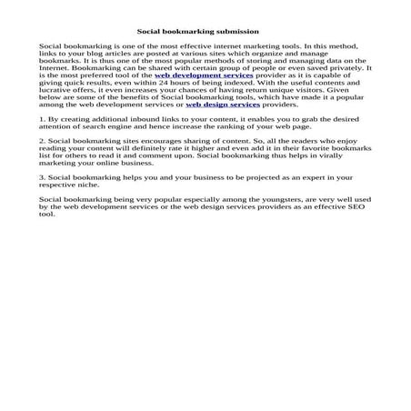 Social bookmarking submission | DOC