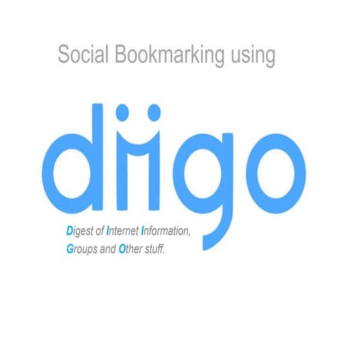 Social Bookmarking Using Diigo | PPTX