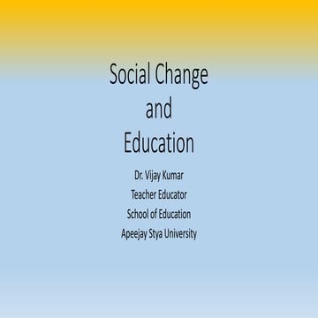 Social change by Dr Vijay Kumar | PPT