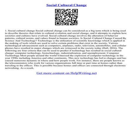 Social Change Essay | PDF