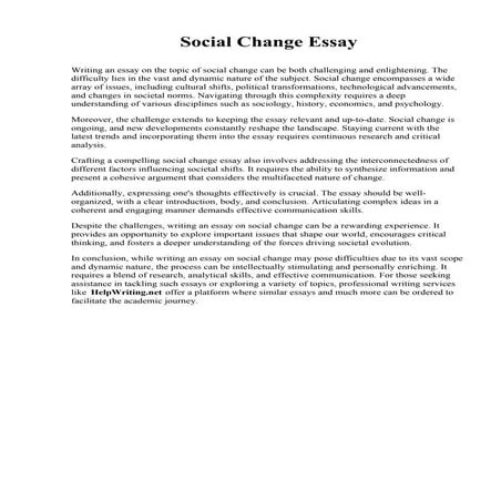 Social Change Essay | PDF
