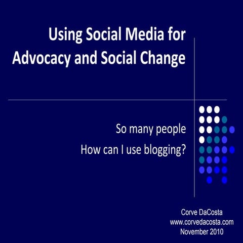 Using Social Media for Advocacy and Social Change | PPT