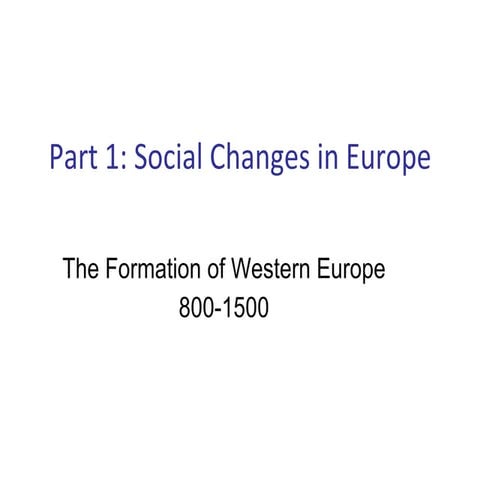 Social Changes In Europe | PPT