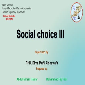 Social choice Condorcet paradox | PPTX