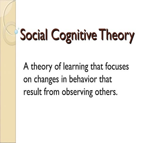 Social cognitive theory | PPT