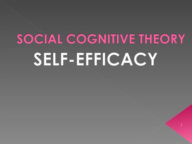 Social cognitive theory | PPTX