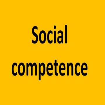 Social competence | PDF