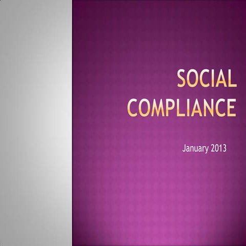 Social compliance training | PPTX