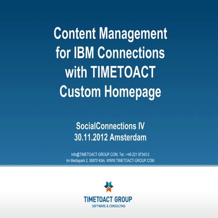 Social connections - content management for ibm connections | PPT