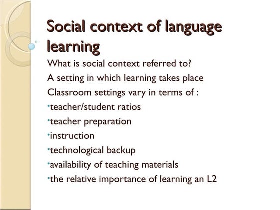 Stages of Learner Language Development | PPT