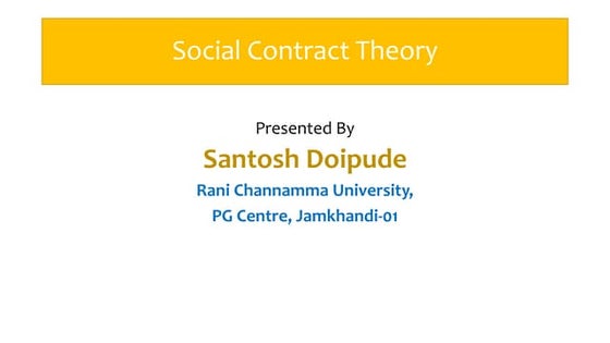 Social contract theory | PPTX | Politics