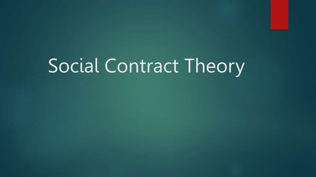 Social contract theory | PPTX