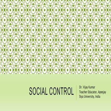Social control by Dr. Vijay Kumar | PPT