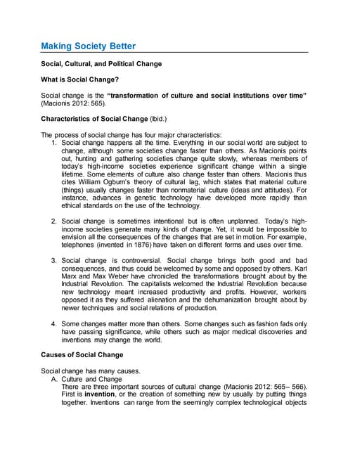 Social change and modernization | PDF