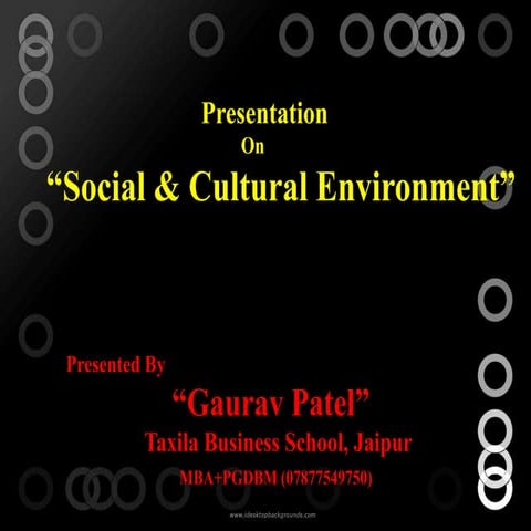 Social & cultural environment ppt | PPTX