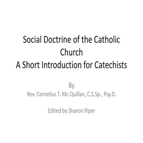 Social Doctrine of the Catholic Church for Catechists | PPTX ...