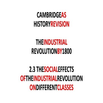 INDUSTRIAL REVOLUTION ON DIFFERENT CLASSES. | PPT